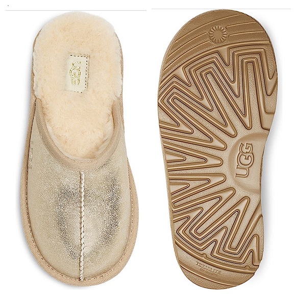 UGG | Shoes | Ugg Kids Keegan Metallic Plush Lined Slipper In Gold | Poshmark